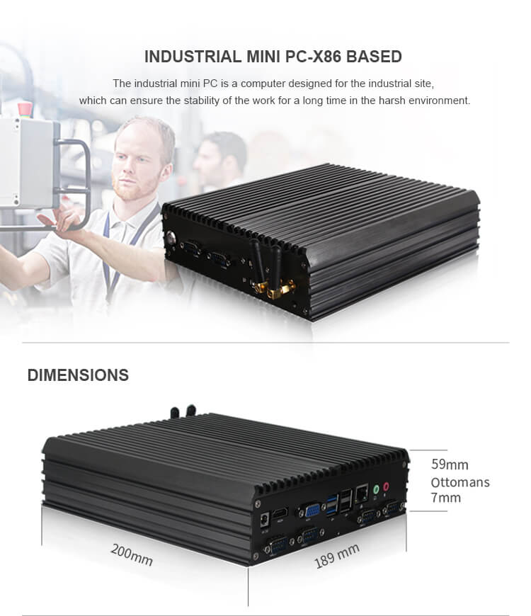 Industrial Computer Fanless Industrial PC Intel Core For Harsh Environment